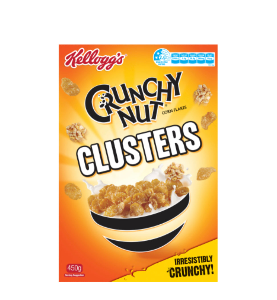 Kellogg's Crunchy Nut Clusters Breakfast Cereal 450g – 100 Fold ...
